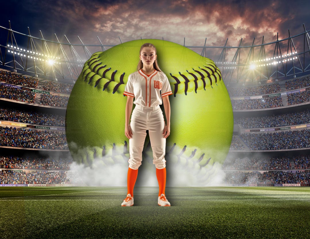 Softball Backdrop Design- Photography Backdrop | Softball Backdrop ...