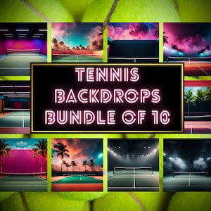 Tennis Photography Backdrops: Vivid Digital AI Bundle (10) - Etsy