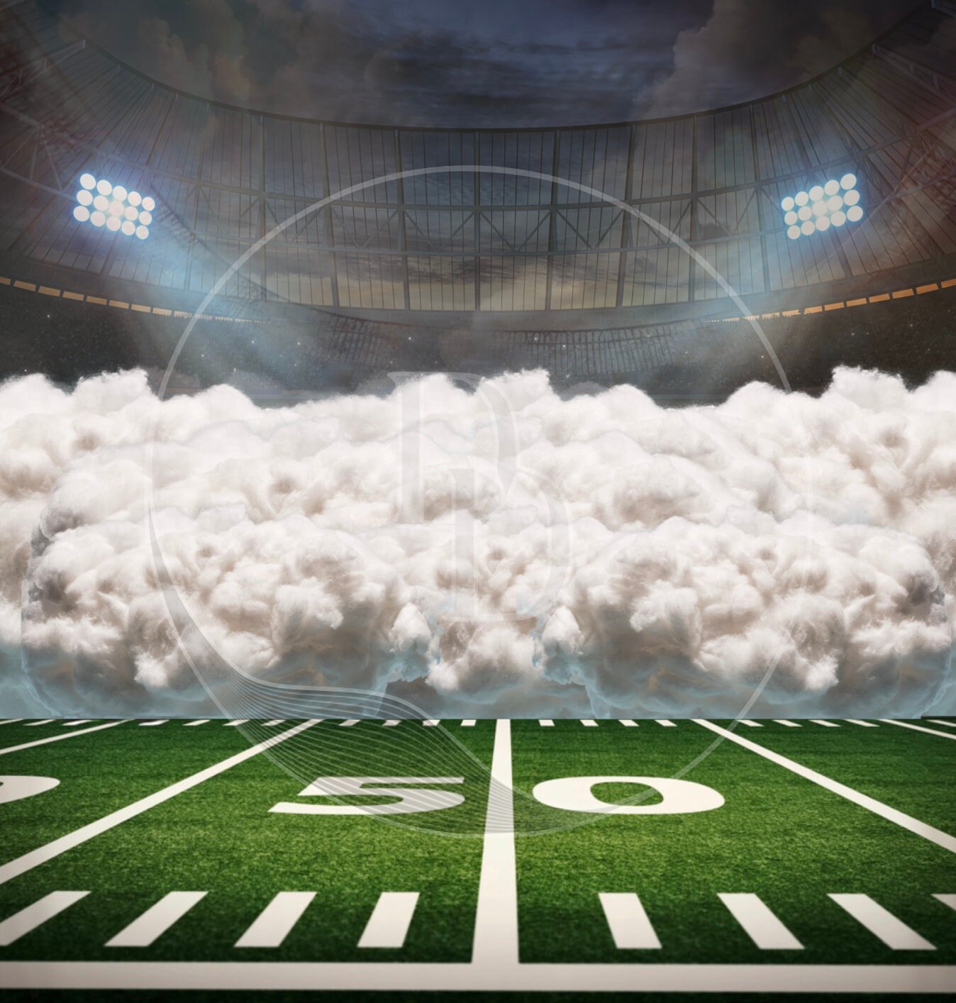 Football Field Backdrop With Smoke and Lights Football - Etsy