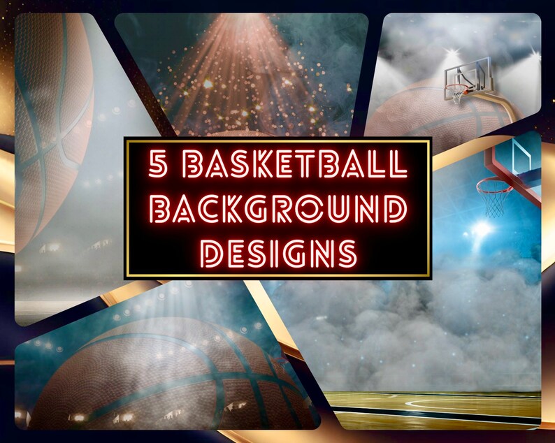 Basketball Backdrops Bundle of 5 Photography Sports Backgrounds ...