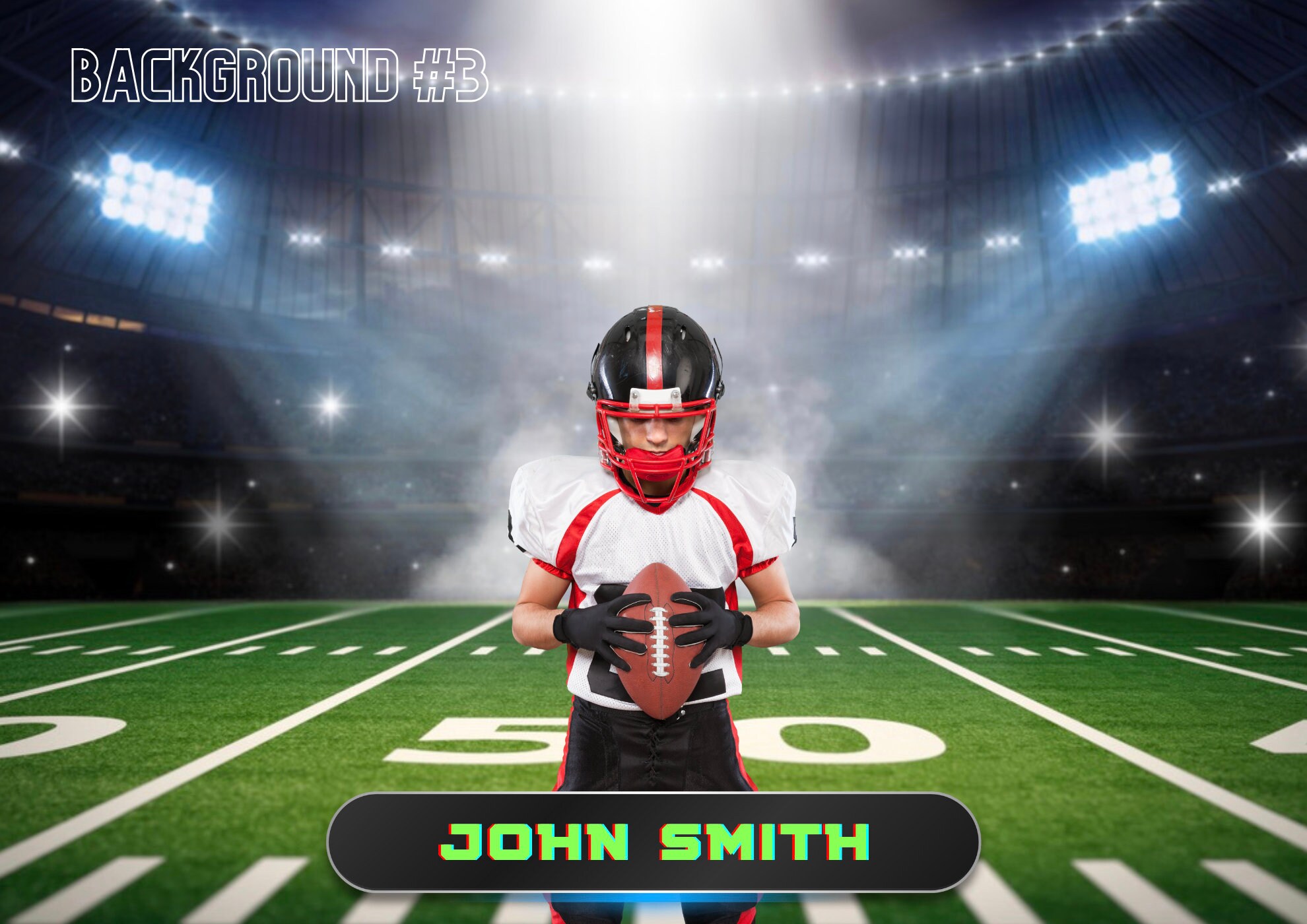 Football Field Add Your Own Custom Football Player, Background Stadium ...