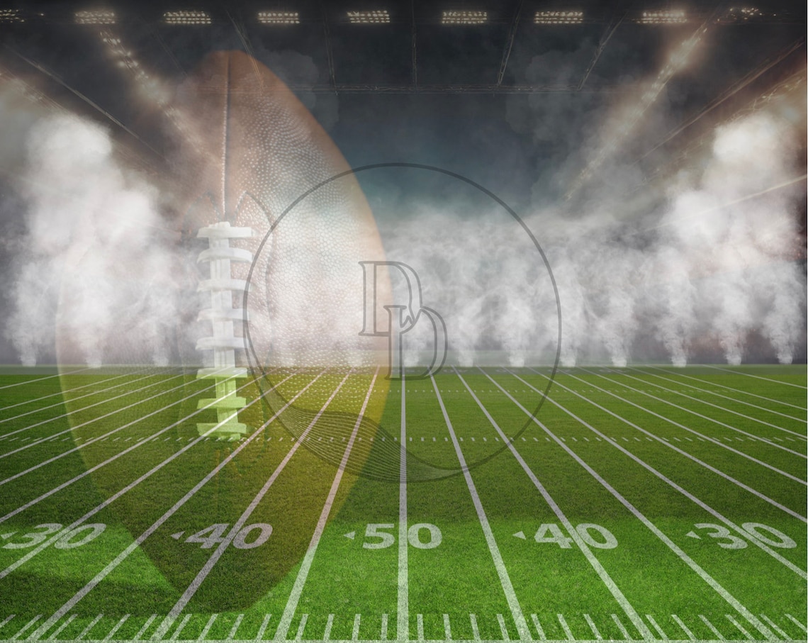 Football Field Backdrop, Football Background With Lights & Smoke ...