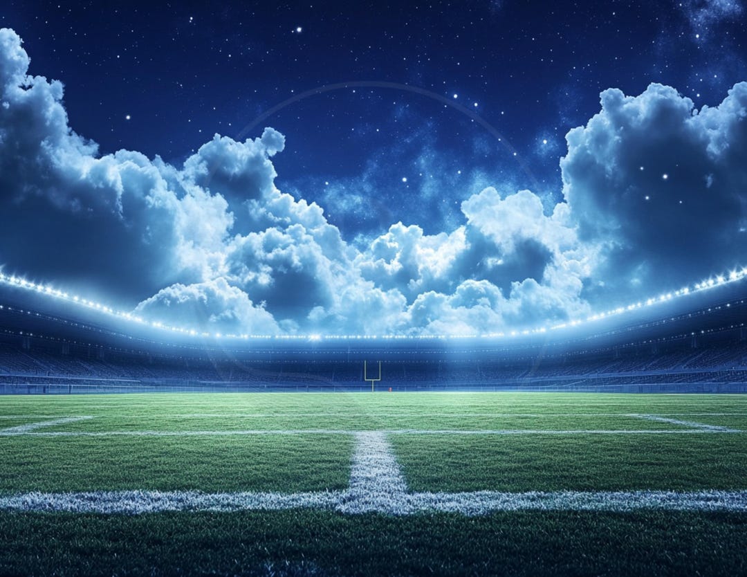 Football Field Background With Smoke & Lights (digital Download) - Etsy