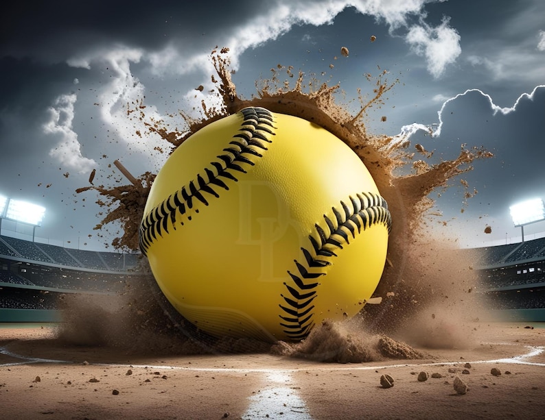 Softball Photoshop Digital Backdrop PNG Download Design | Instant ...