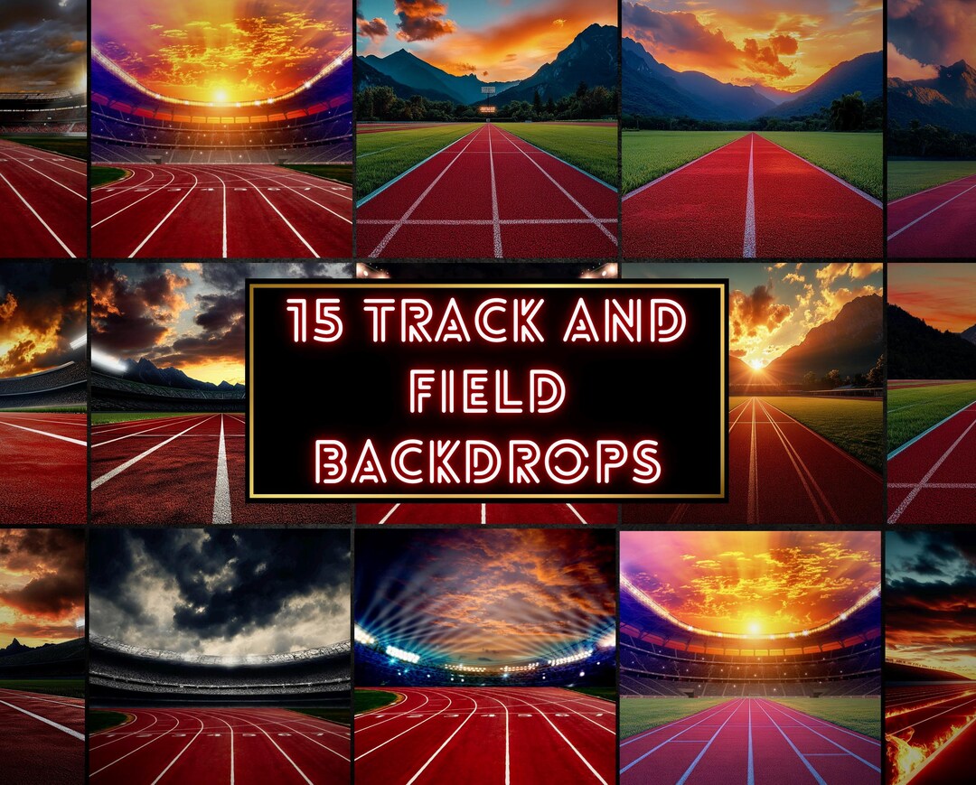 Track and Field Photography Backdrops: Sports Photo Bundle (digital ...
