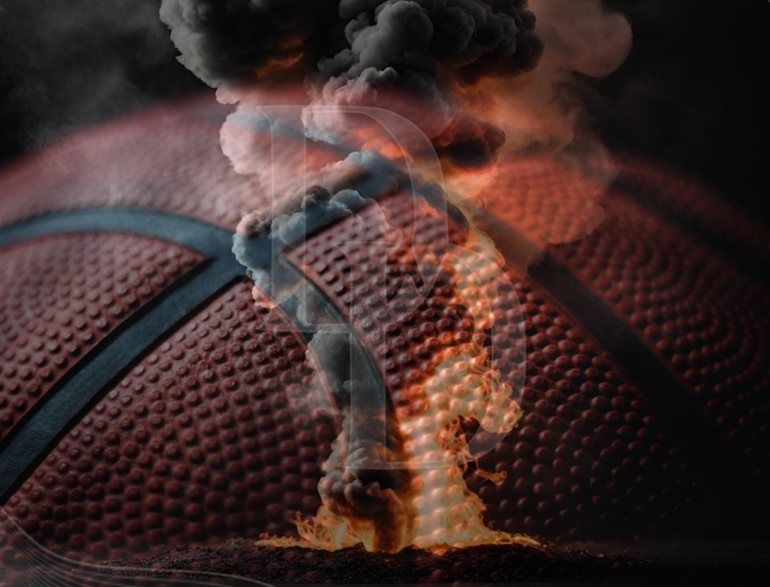 Basketball Flames and Smoke Digital Backdrop: Sports Photography (high ...