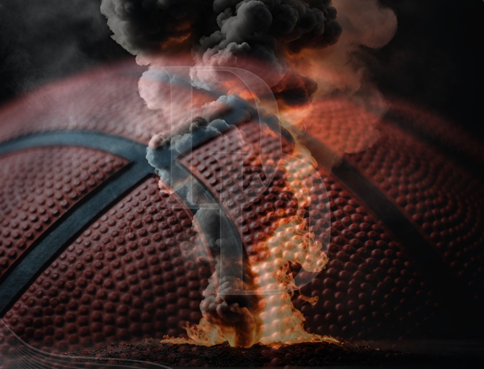 Basketball Flames and Smoke Digital Backdrop: Sports Photography (high ...