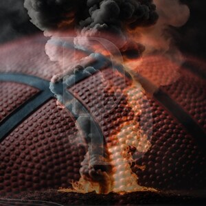 Basketball Flames and Smoke Digital Backdrop: Sports Photography (high ...