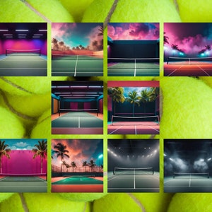 Tennis Photography Backdrops: Vivid Digital AI Bundle (10) - Etsy