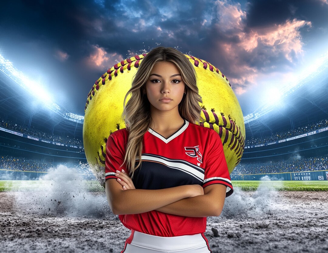 Softball Backdrop for Team Photos - Photography Backdrop | Softball ...