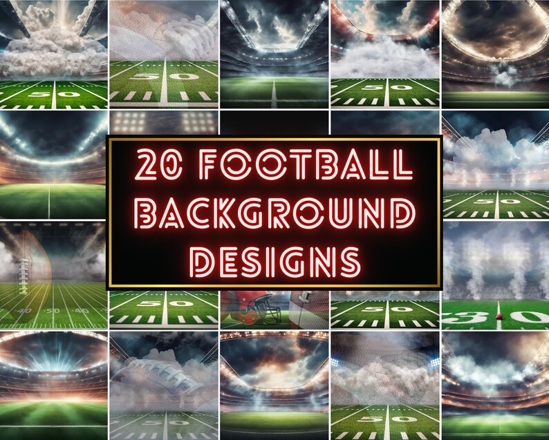 Football Field Background Bundle 20 Digital Downloads, Football ...