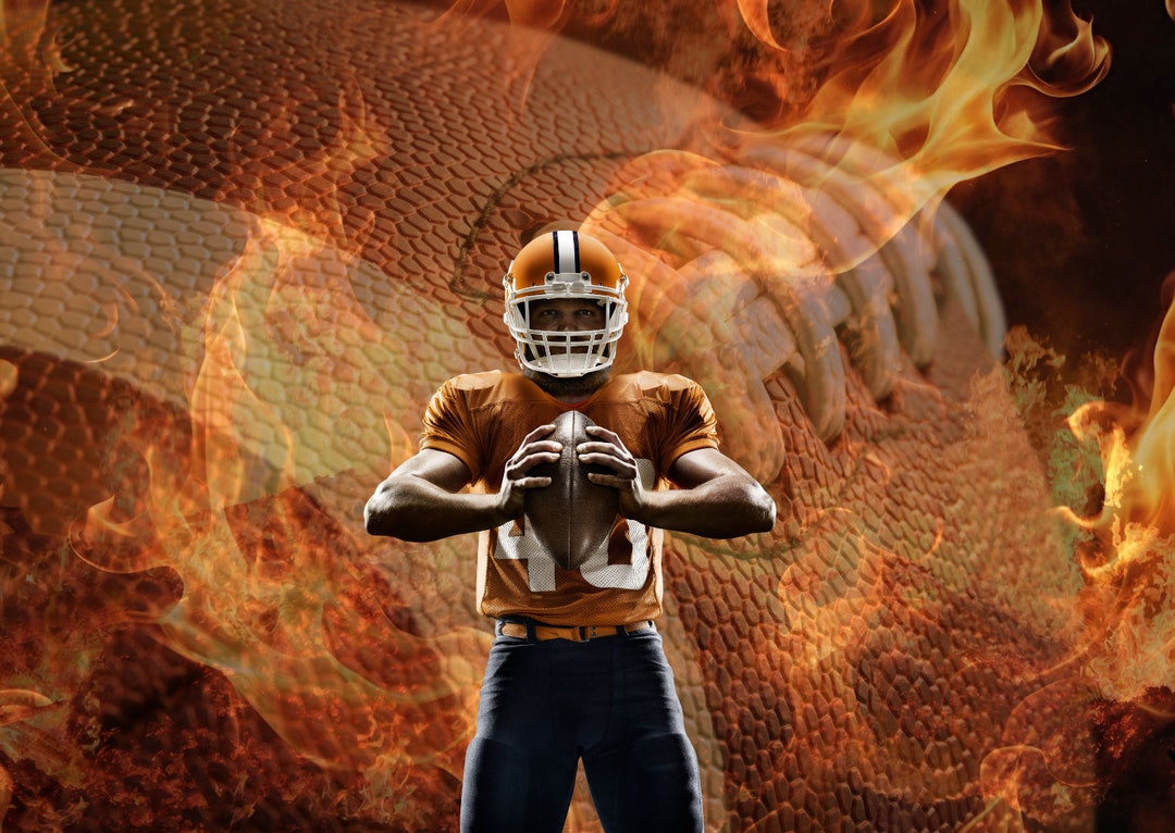 Flames Backdrop Football Field, Football PNG, Football Digital Download ...