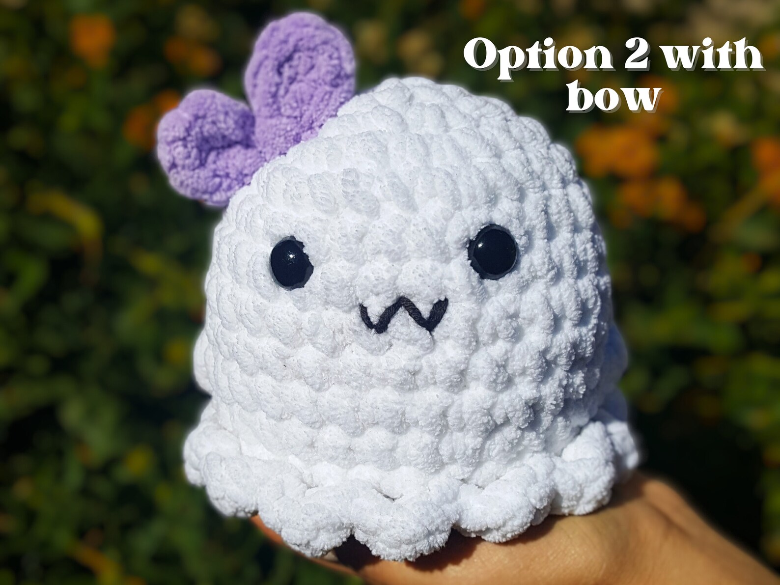 Ghost Amigurumi Plushie Cute Bow Ghost Friend Finished - Etsy