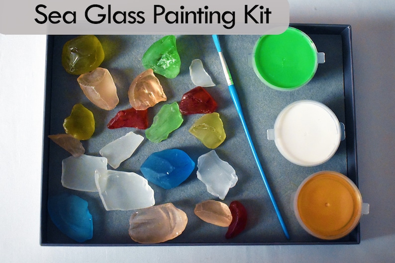 Sea Glass Painting Date Night Box for Two | DIY Craft Kit | Anniversary ...