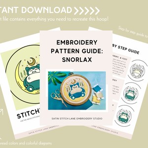 Snorlax Pokémon Hand Embroidery Pattern, Beginning Pattern With Step by ...