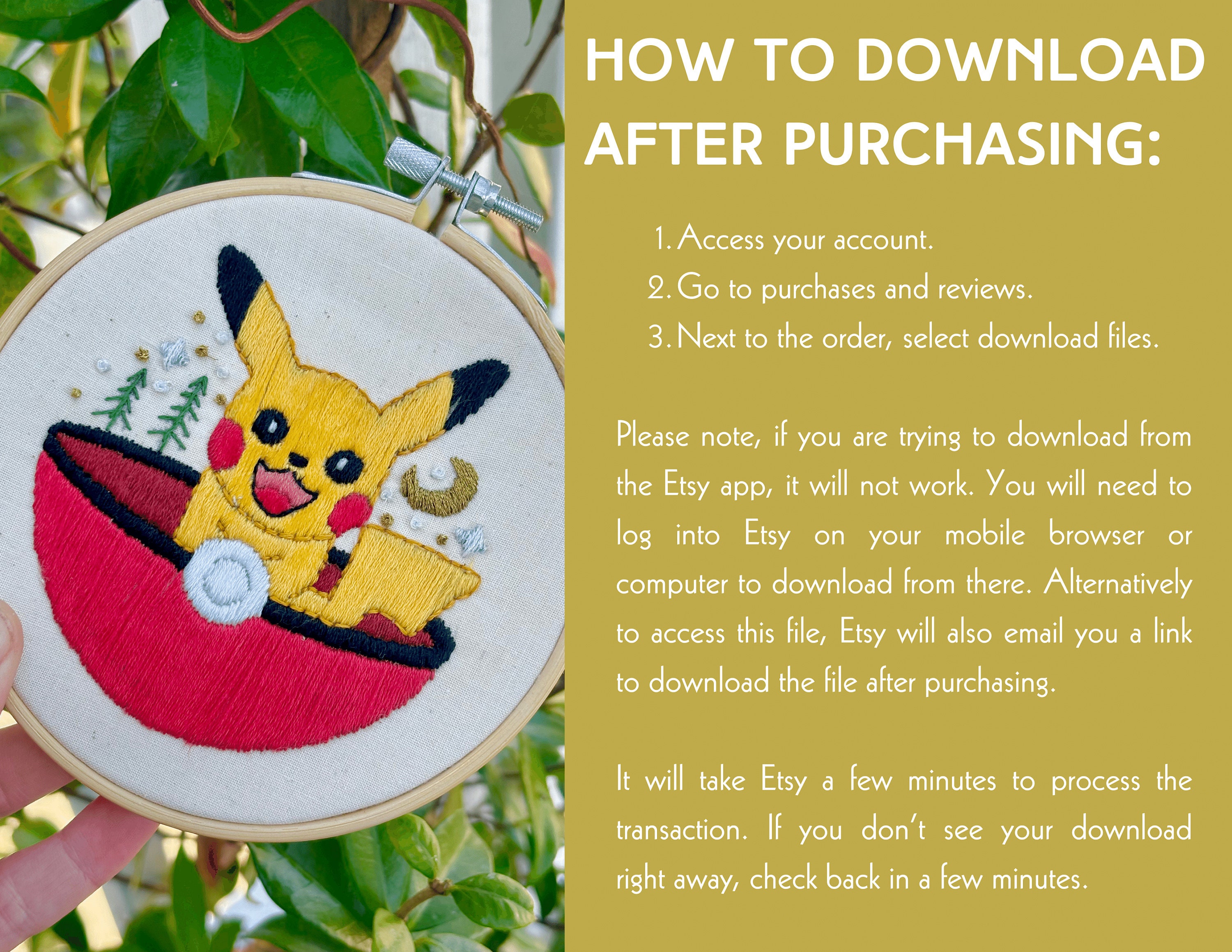 Pikachu Pokémon Hand Embroidery Pattern Beginning Pattern - Etsy