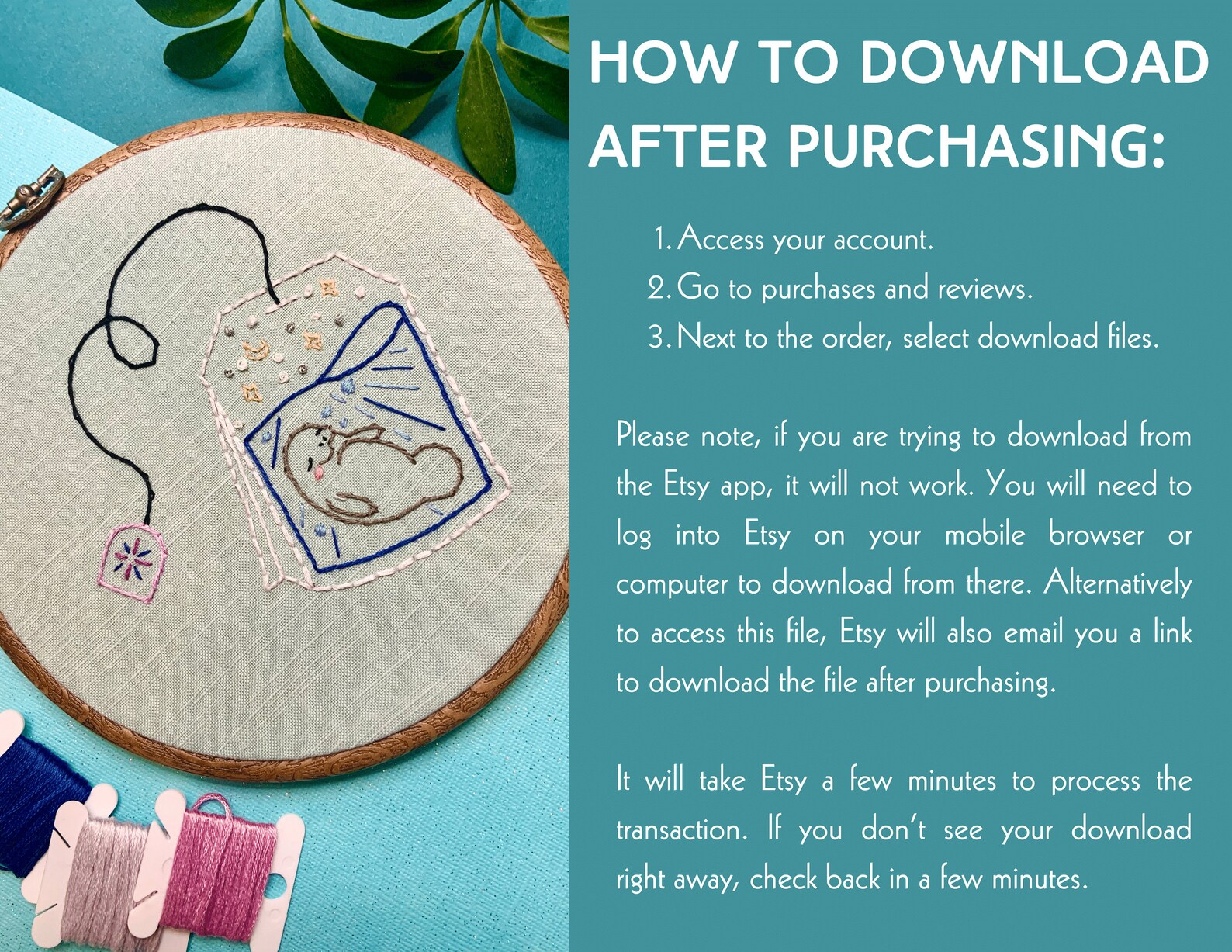 Manatee Tea Hand Embroidery Pattern Beginning Pattern With - Etsy