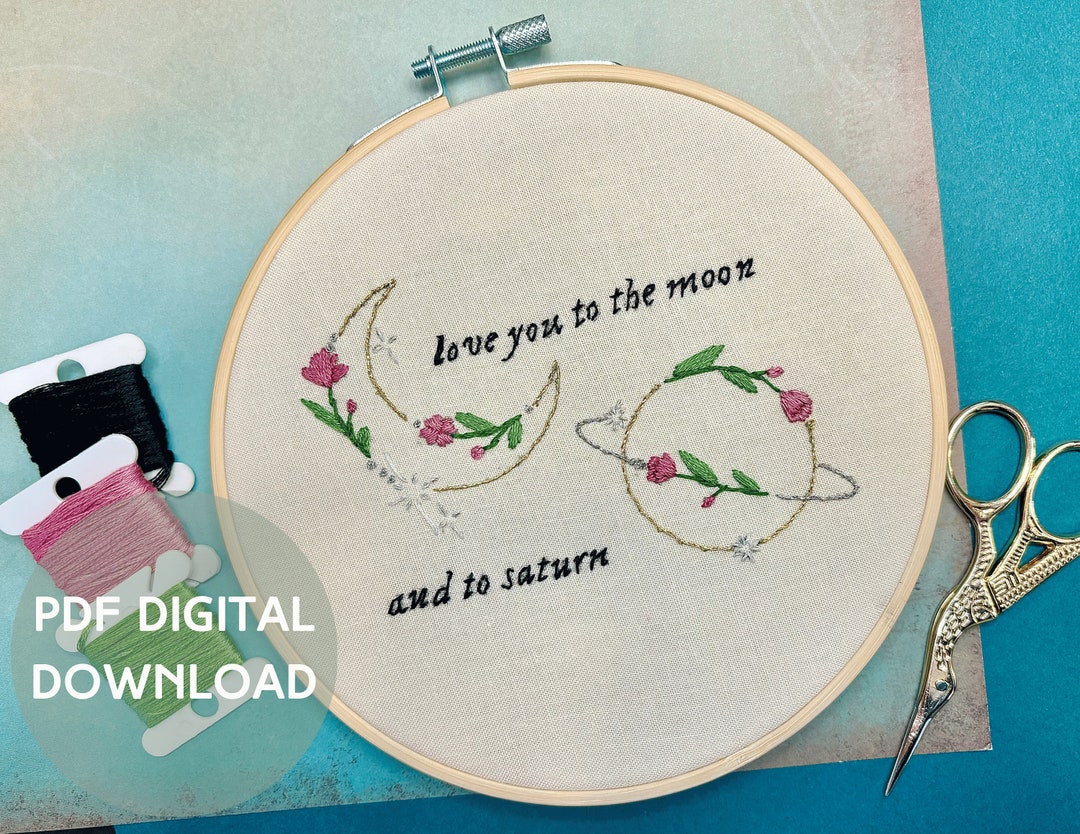 Taylor Swift Folklore Moon and Saturn Album Embroidery Pattern ...