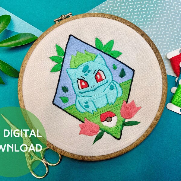 Bulbasaur Embroidery - Etsy