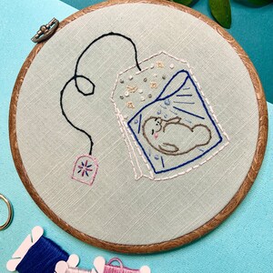 Manatee Tea Hand Embroidery Pattern, Beginning Pattern With Step by ...