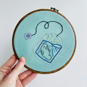 Manatee Tea Hand Embroidery Pattern, Beginning Pattern With Step by ...