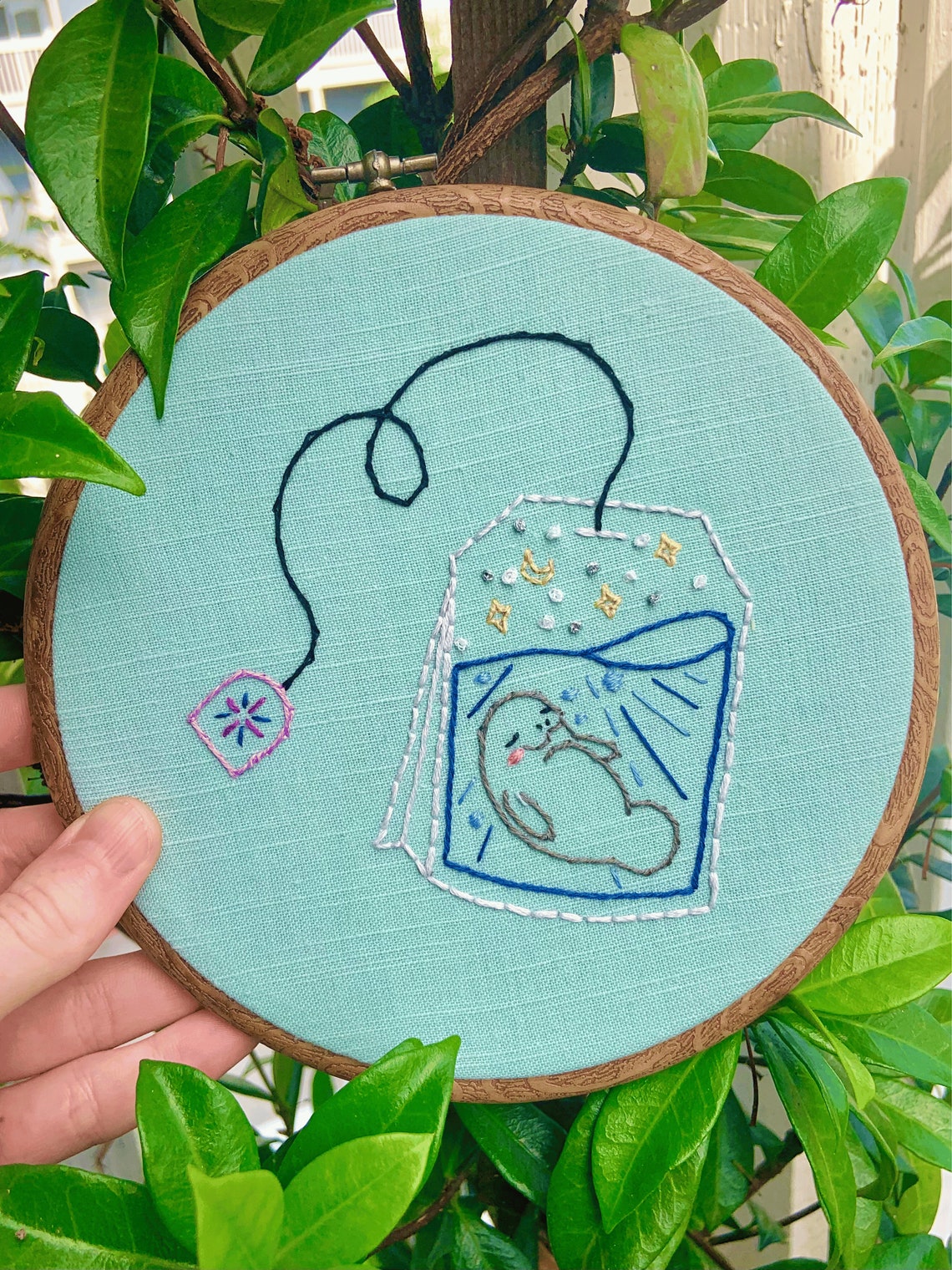 Manatee Tea Hand Embroidery Pattern Beginning Pattern With - Etsy