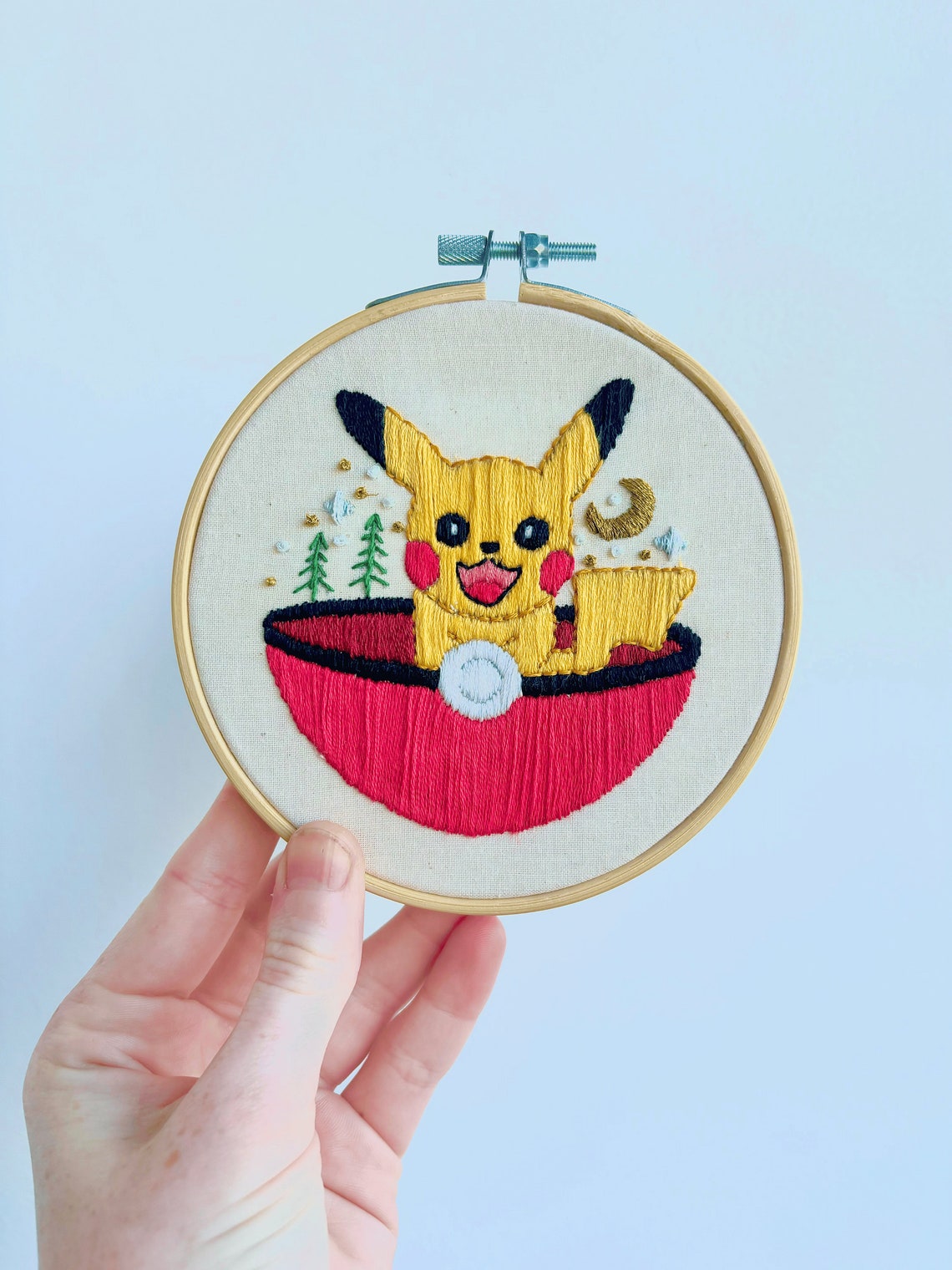 Pikachu Pokémon Hand Embroidery Pattern Beginning Pattern - Etsy