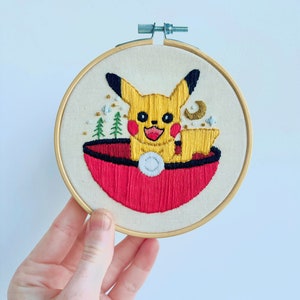 Pikachu Pokémon Hand Embroidery Pattern, Beginning Pattern With Step by ...