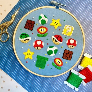 Super Mario Doodles Embroidery Pattern, Beginning Pattern With Step by ...
