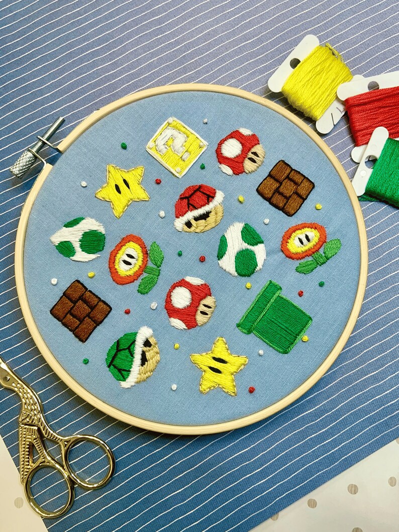 Super Mario Doodles Embroidery Pattern Beginning Pattern With - Etsy