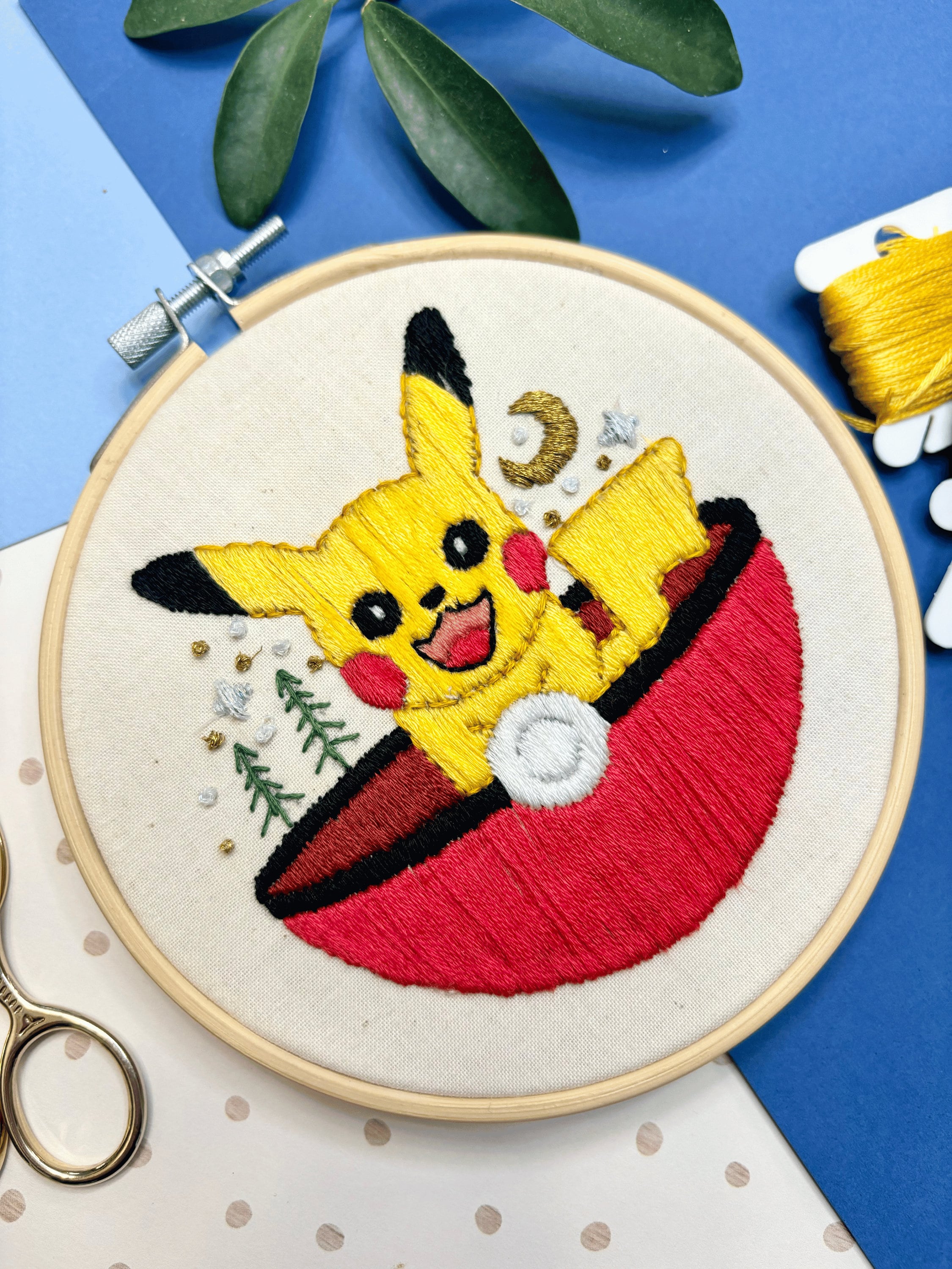 Pikachu Pokémon Hand Embroidery Pattern Beginning Pattern - Etsy