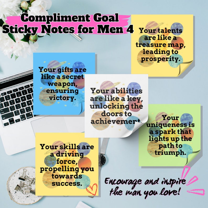 Printable Compliment Sticky Notes, Encourage Husband, Boyfriend Love ...