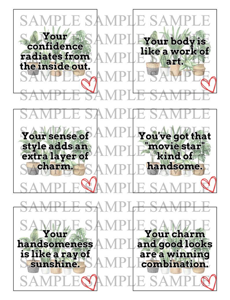 Printable Compliment Sticky Notes, Encourage Husband, Boyfriend Love ...
