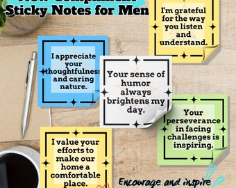 Printable Compliment Sticky Notes, Encourage Husband, Boyfriend Love ...
