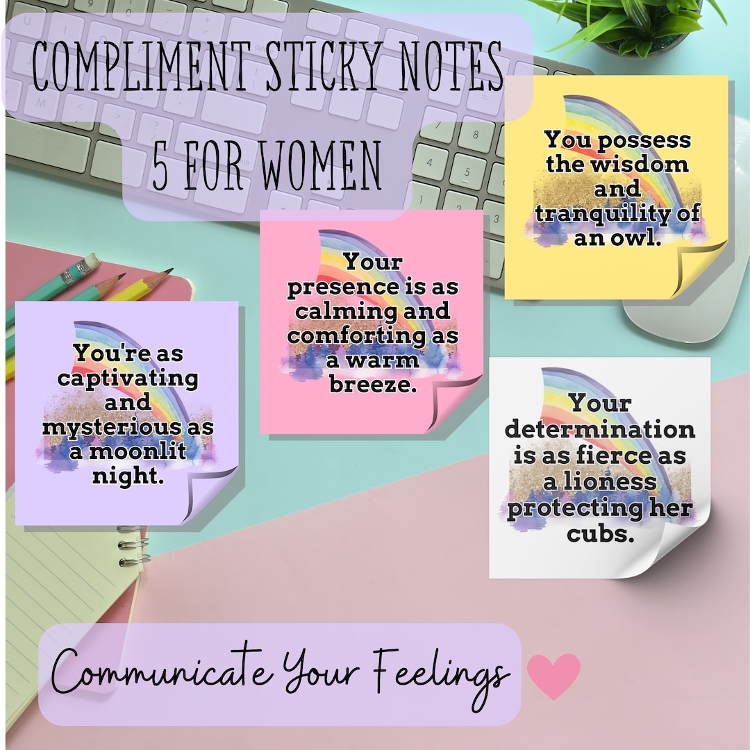 Compliment Sticky Notes, Positive Affirmations, Heartfelt Love Note ...