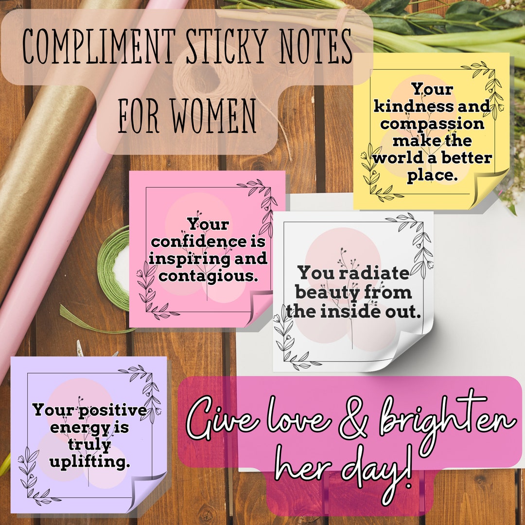 Compliment Sticky Notes, Positive Affirmations, Heartfelt Love Note ...