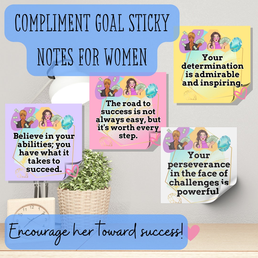 Compliment Goal Sticky Notes, Printable Positive Affirmations ...