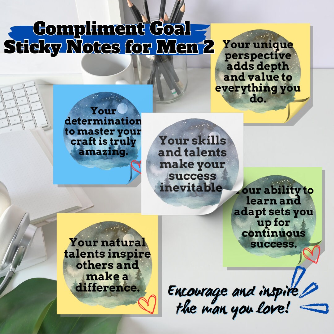 Printable Compliment Sticky Notes, Encourage Husband, Boyfriend Love ...