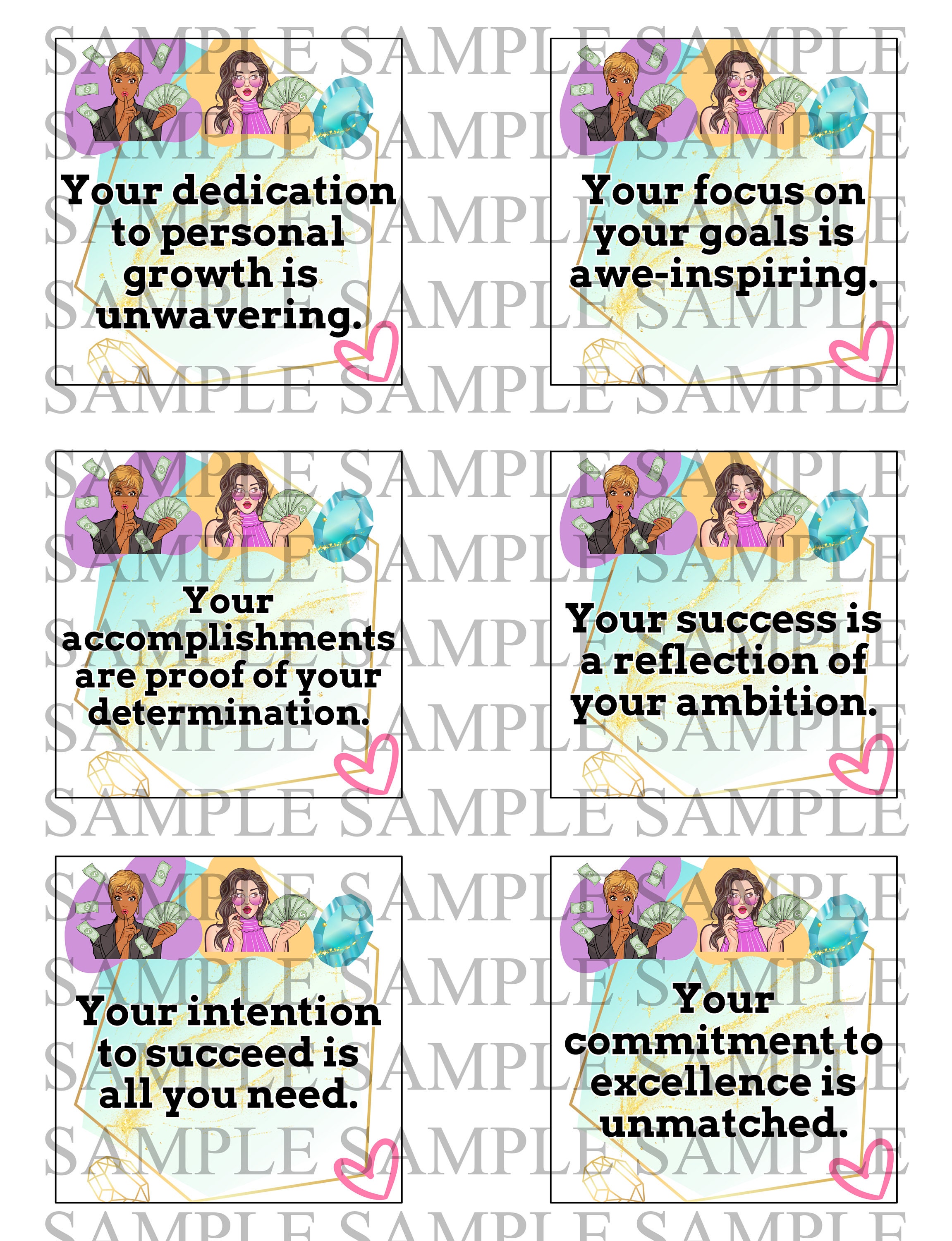 Compliment Goal Sticky Notes, Printable Positive Affirmations ...