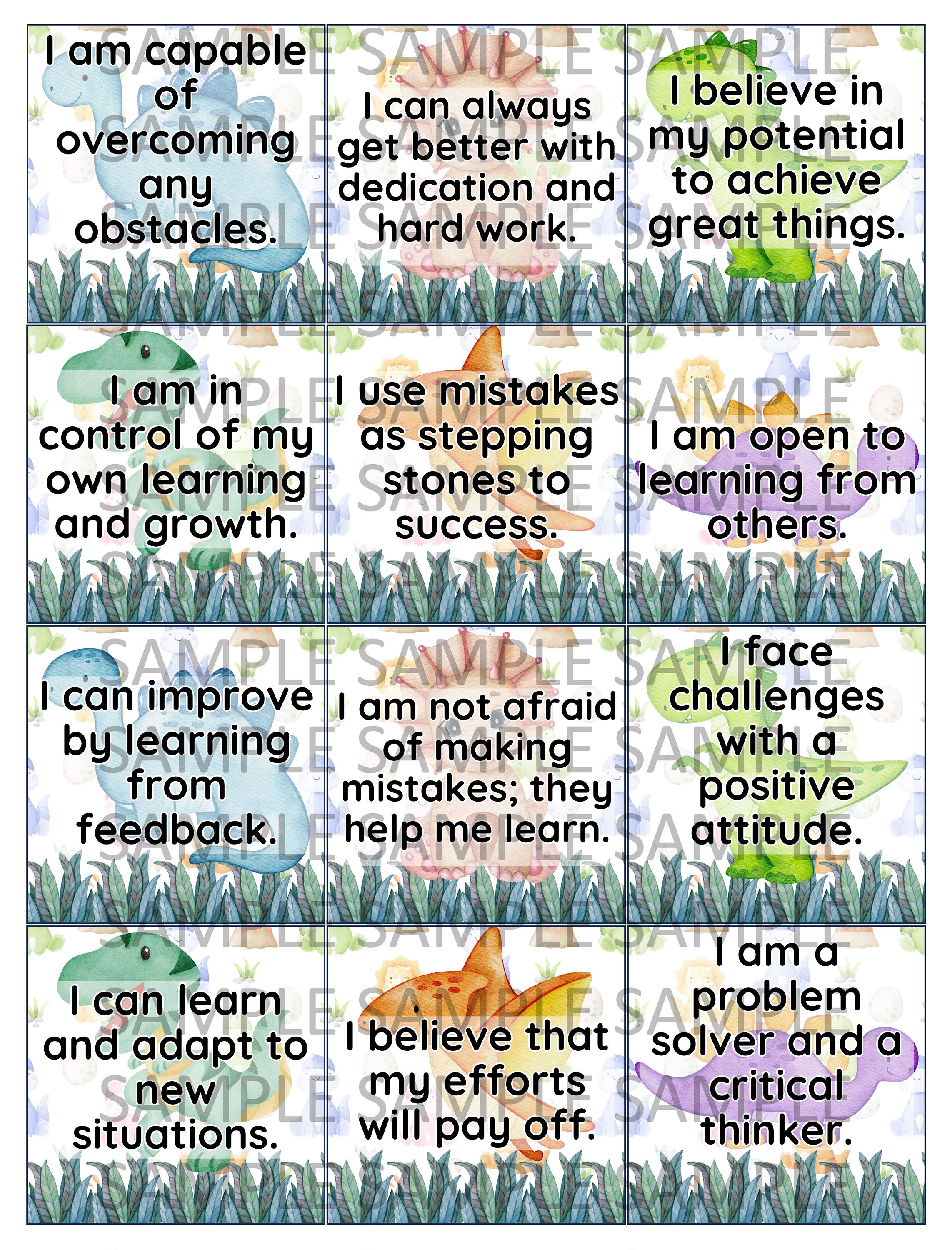 Growth Mindset Cards for Kids Lunchbox Notes Positive - Etsy