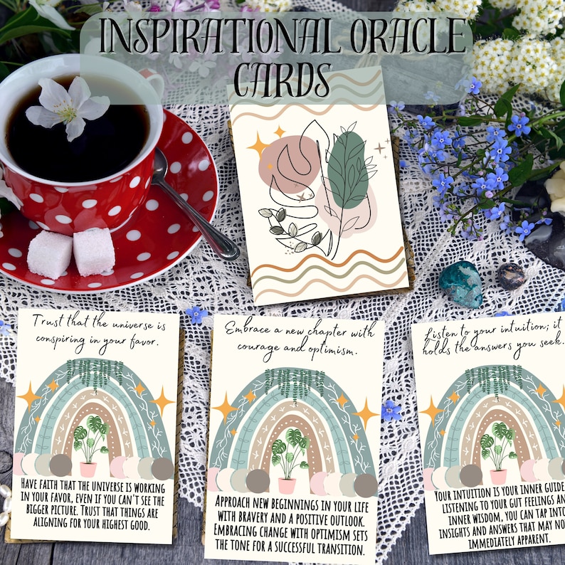 Digital Oracle Cards Set, Inspirational Affirmation Cards, Printable ...