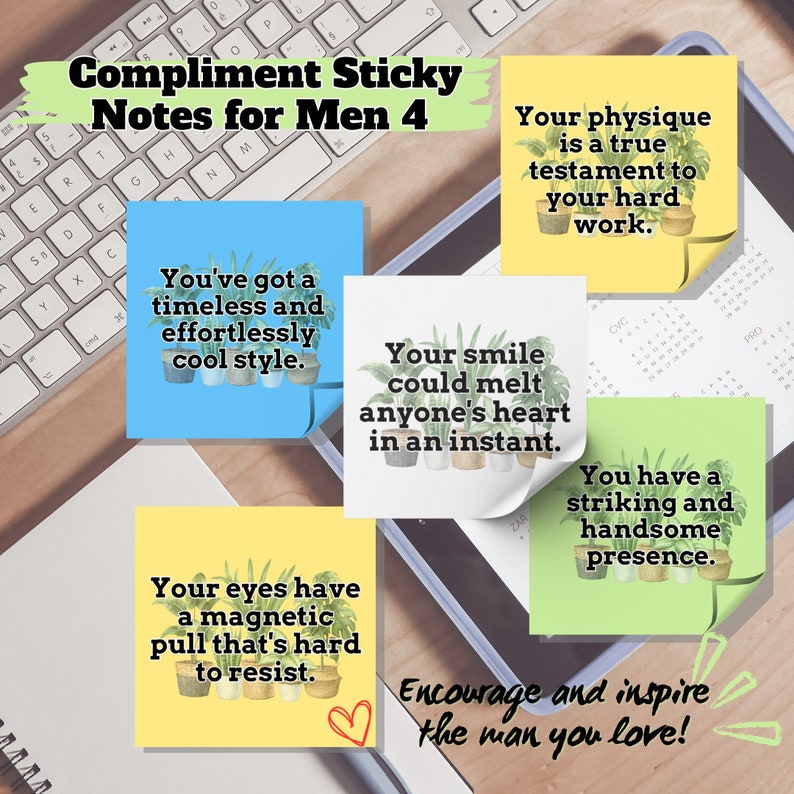 Printable Compliment Sticky Notes, Encourage Husband, Boyfriend Love ...