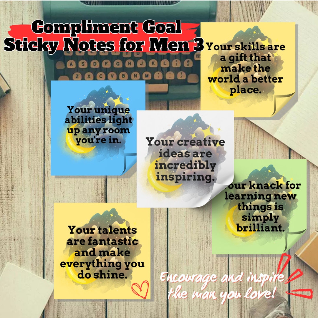 Printable Compliment Sticky Notes, Encourage Husband, Boyfriend Love ...