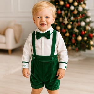 baby boy emerald green outfit