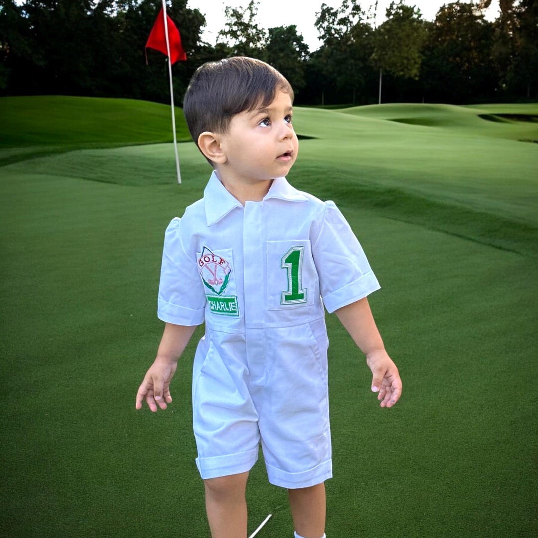 Kids Personalized Caddy Uniform Short Sleeve and Short Kids Custom Name ...