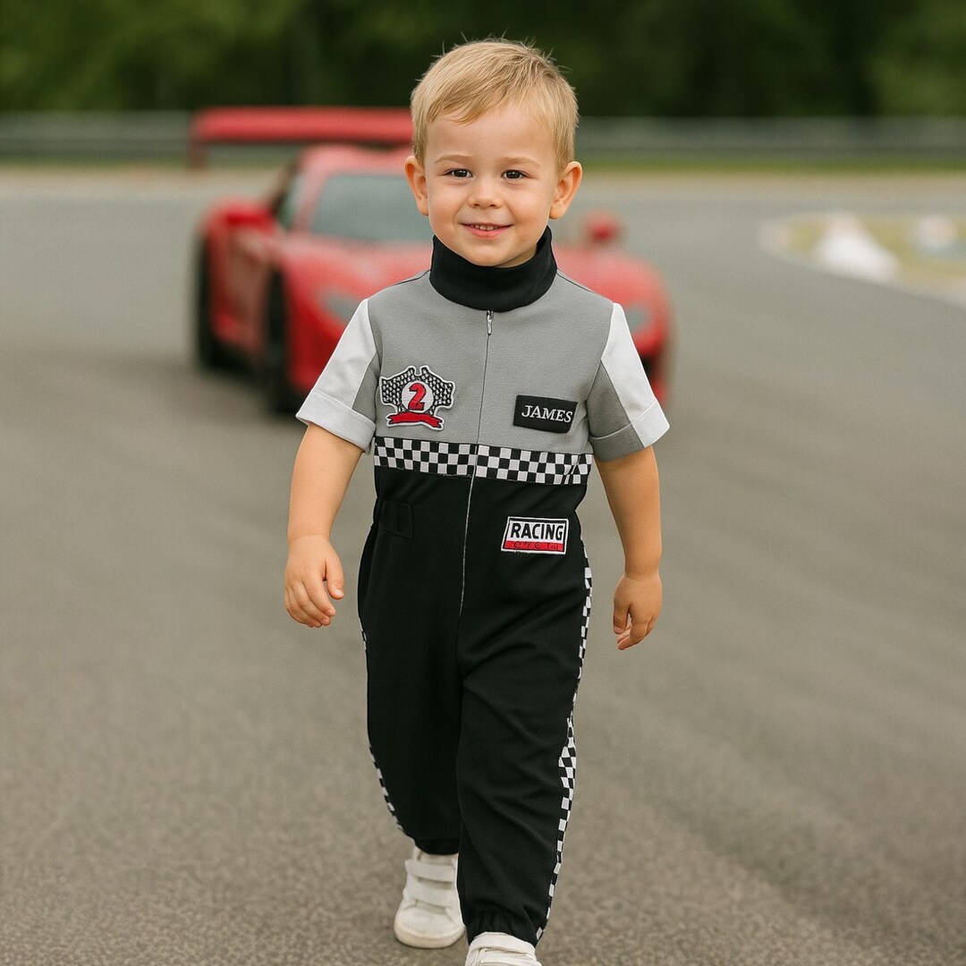 Kids Custom Name Racer Suit and Number Racing Suit Birthday Costume ...