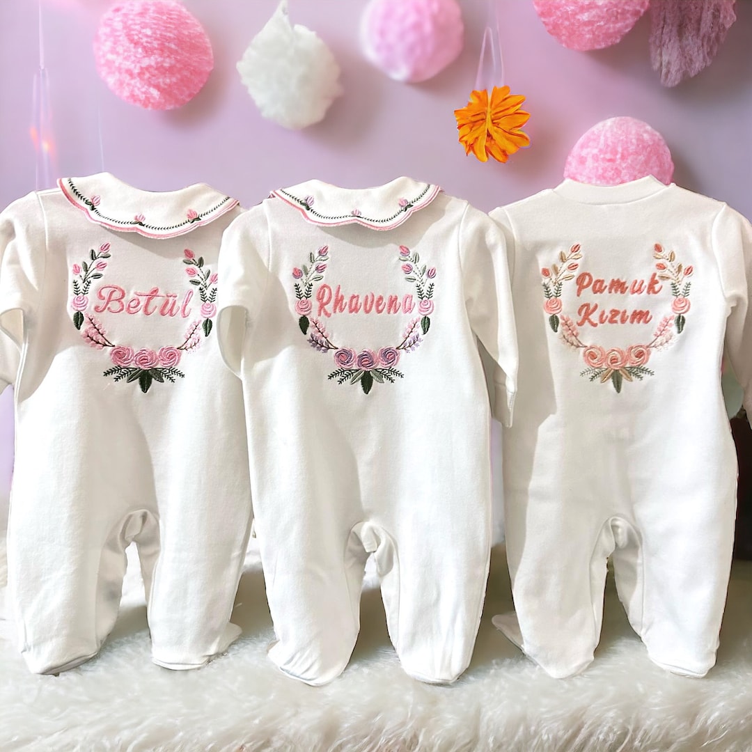 Custom Name Baby Girl Newborn Outfit Set for Hospital Home Coming ...