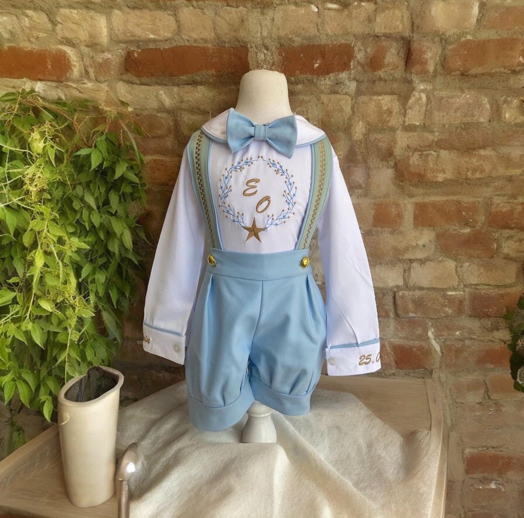 Baby Blue Kids Birthday Suit Set, Baby Boy Short Pant Special Occasion ...