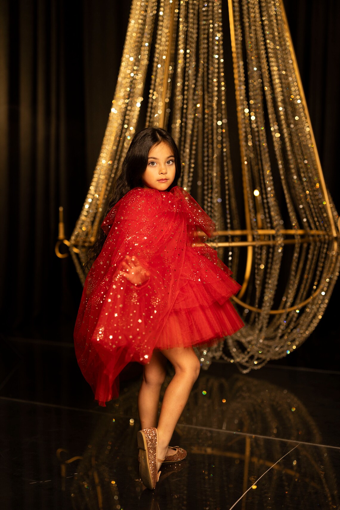 Starry Fair Baby Girl Christmas Dress Red Velvet Kids Toddler - Etsy