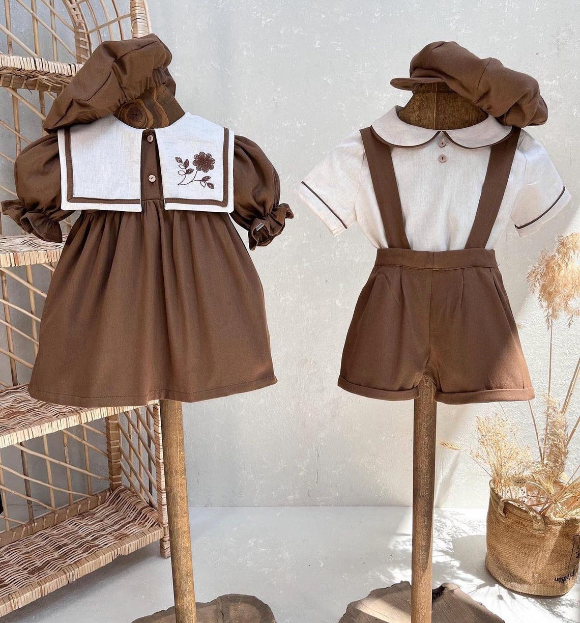 Vintage Style Sister and Brother Matching Outfit, Kids Matching ...